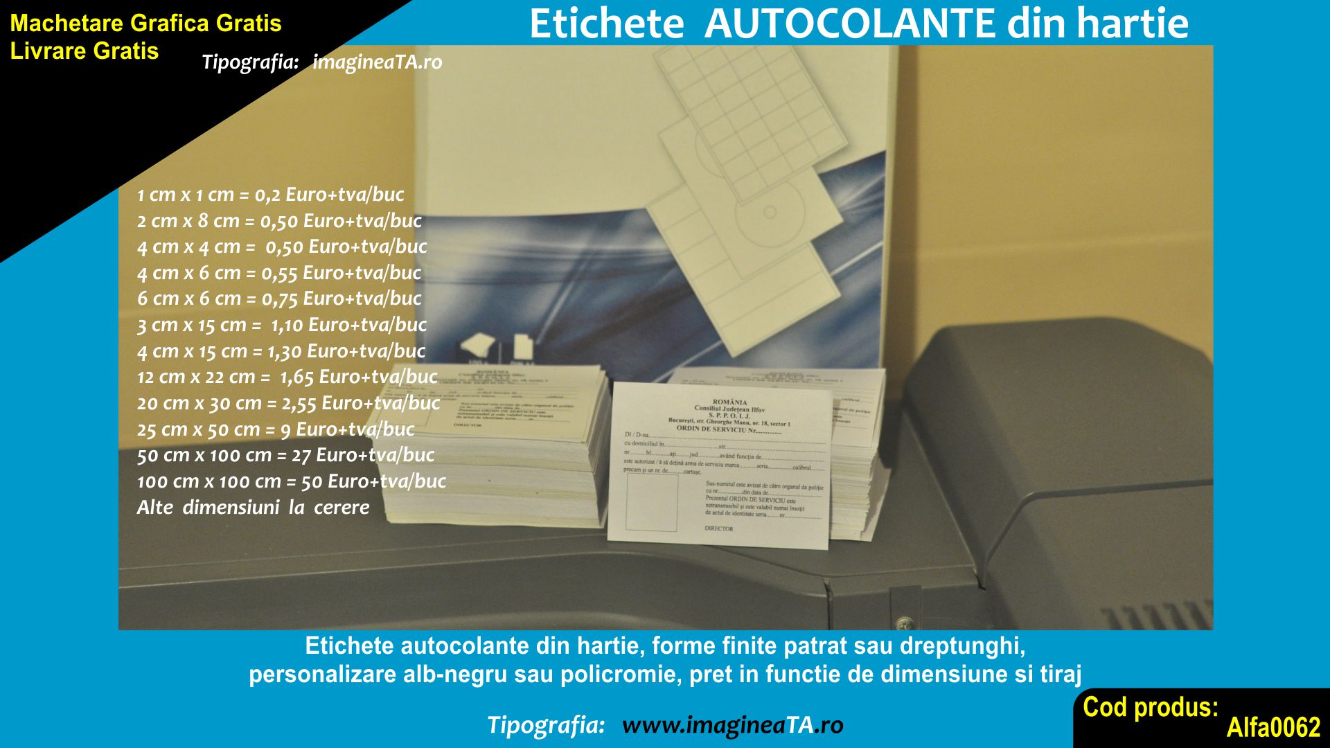 Autocolante pvc, etichete din hartie, stickere decupate pe contur